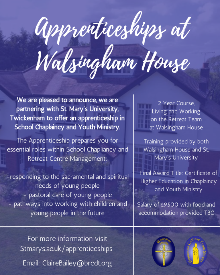 Apprenticeship Opportunity At Walsingham House - Brentwood Catholic Youth Service